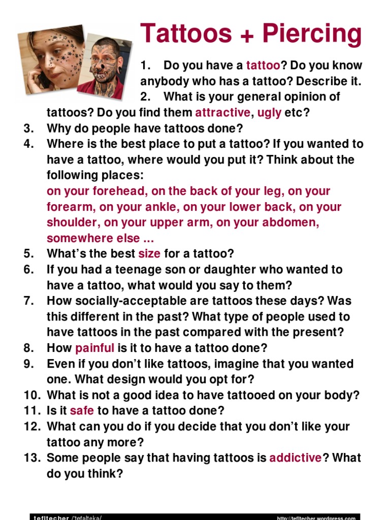 Tattoo & Piercing Discussion Guide | PDF