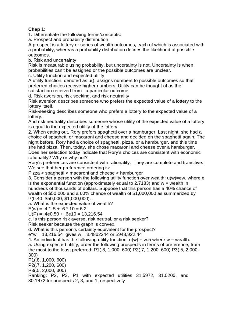 BT TCHV c1-8 | PDF | Financial Risk | Risk Aversion