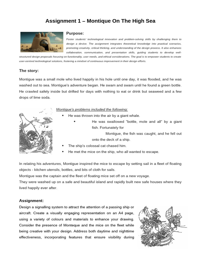 Assignment 1 - Montique On The High Sea | PDF | Cognition