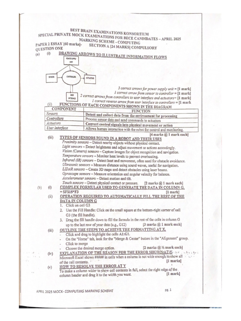 Computing Marking Scheme | PDF