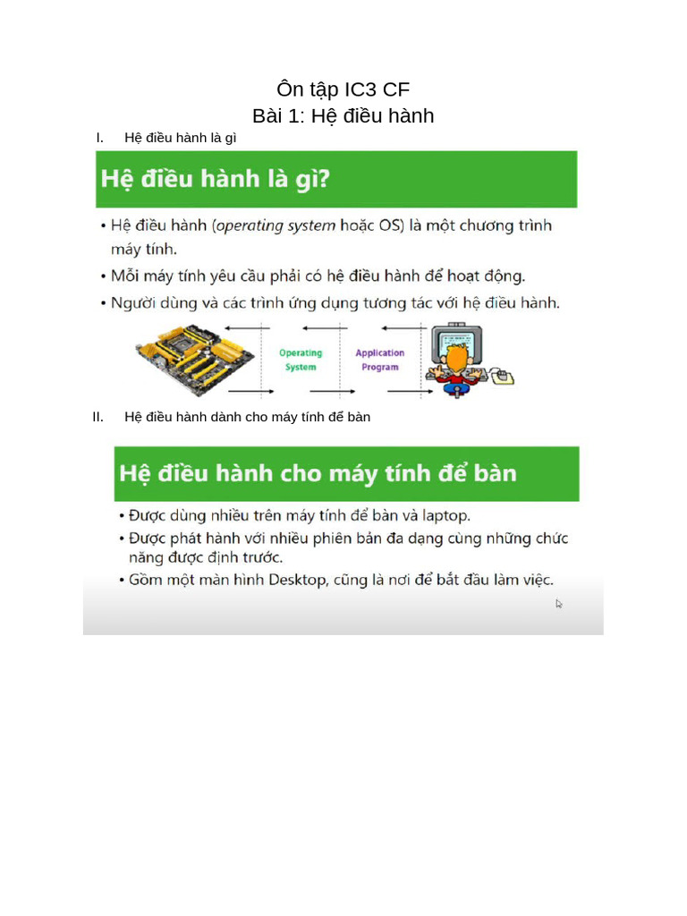 Ôn tập IC3 CF | PDF