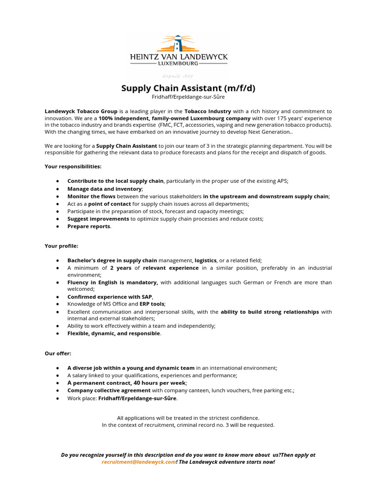 Supply Chain Assistant 20241206 1 | PDF | Supply Chain | Business