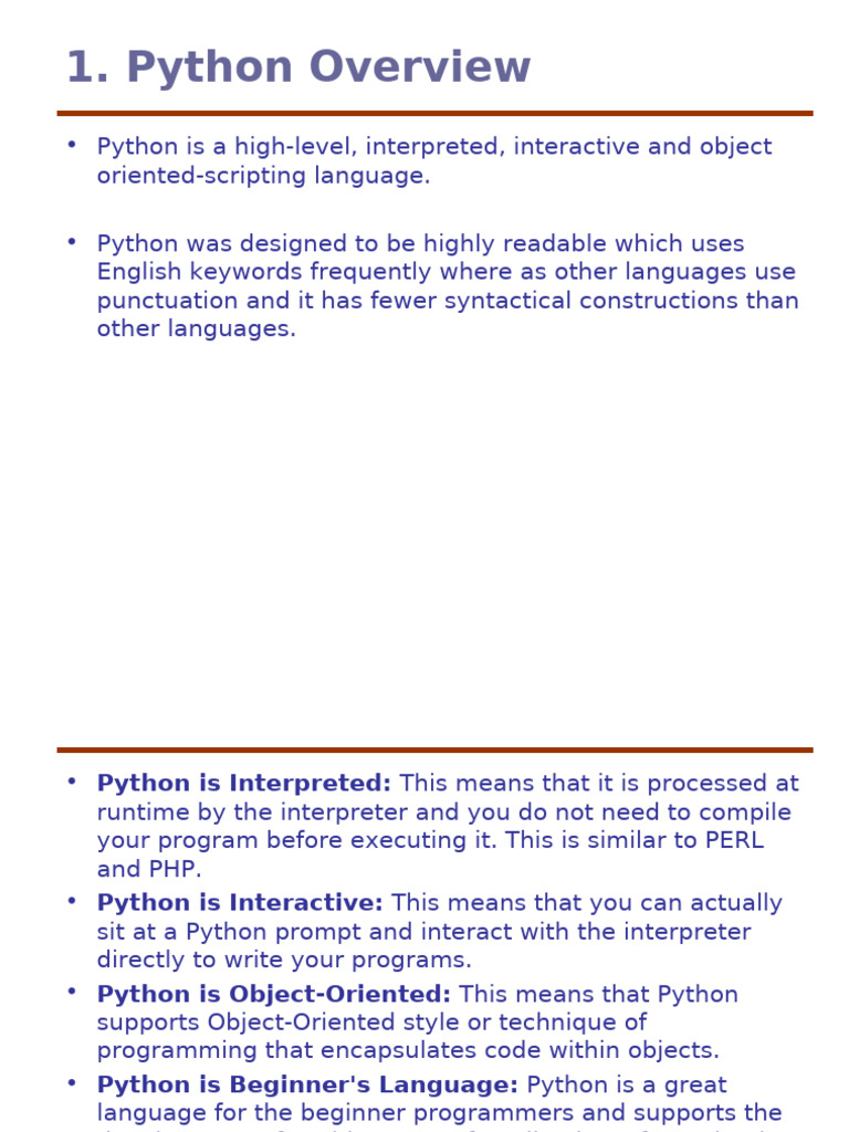 Py Slides 1 | PDF | Python (Programming Language) | Reserved Word