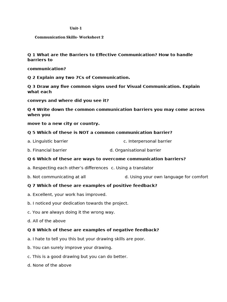 class 10 Home work Communication skills | PDF