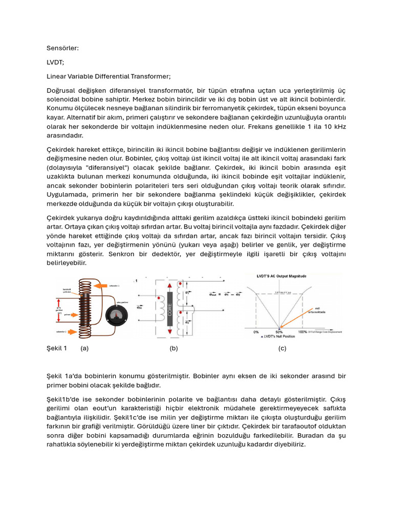 Sensörler LVDT | PDF