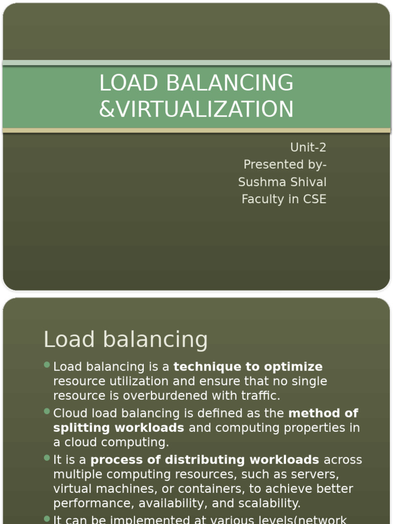 Load Balancing &virtualization | PDF | Load Balancing (Computing) | Cloud Computing