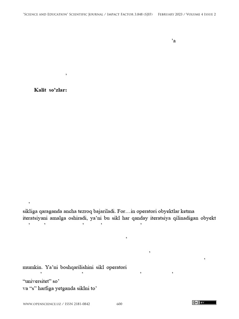 python-dasturlash-tilida-for-sikl-operatori | PDF