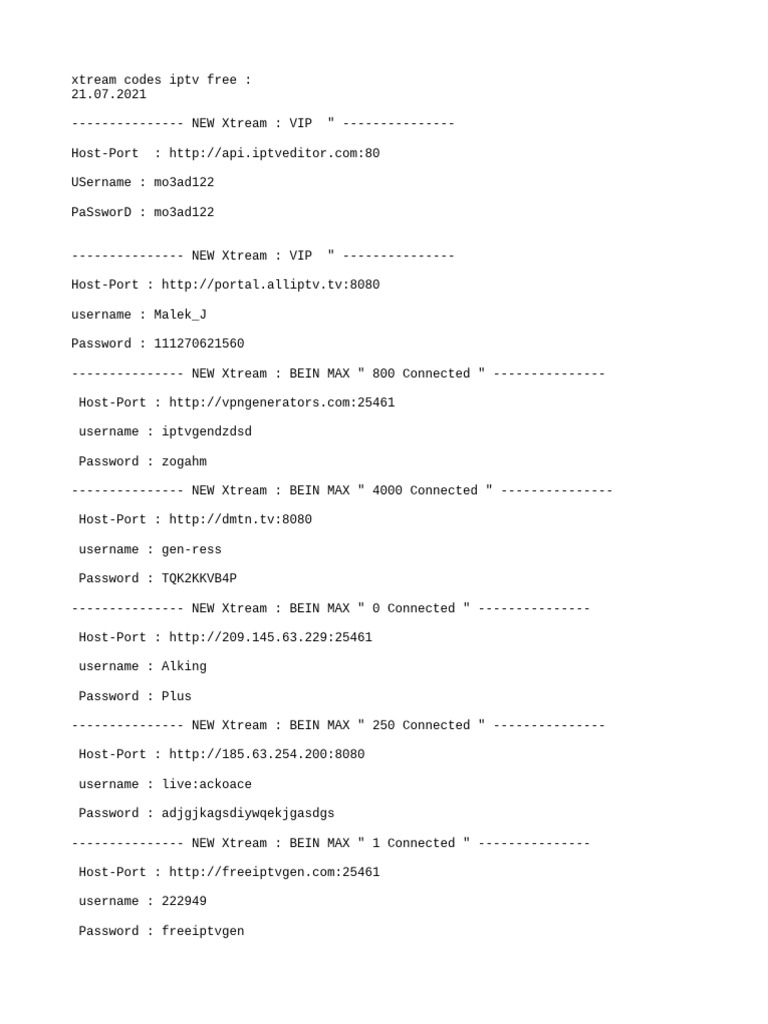 IPTV Xtream Code Windows & Android Free (21072021) | PDF | Applications ...