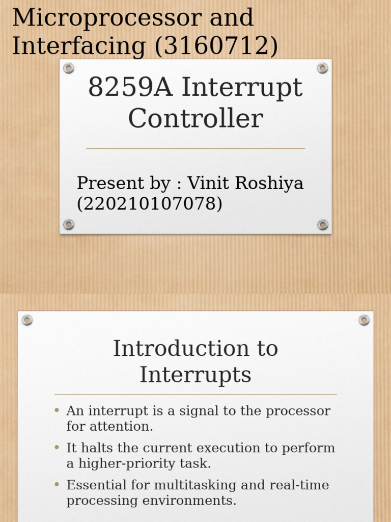 8259A Interrupt Controller 220210107078 | PDF | Microcontroller ...