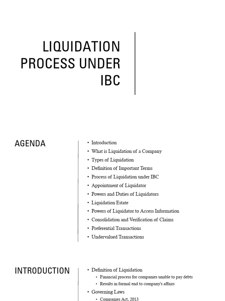 Liquidation Process Under IBC Explained | PDF | Liquidation | Bankruptcy
