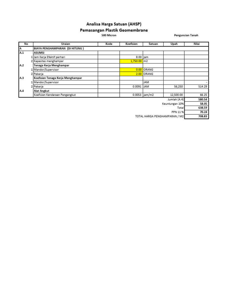 Contoh AHS Timbun | PDF