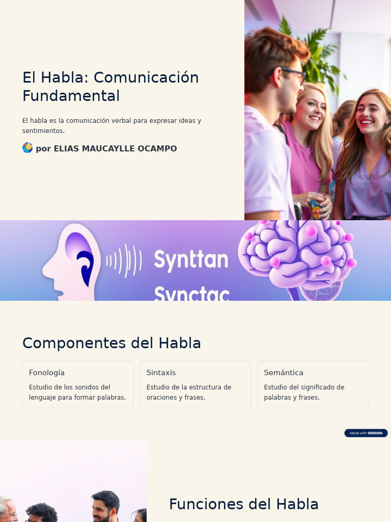 El Habla Comunicacion Fundamental | PDF