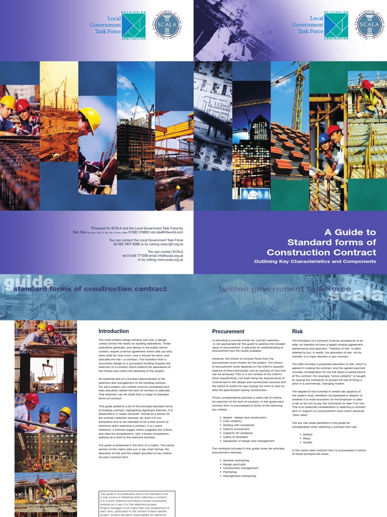 Standard Forms of Construction Contracts Guide | PDF | Engineering ...