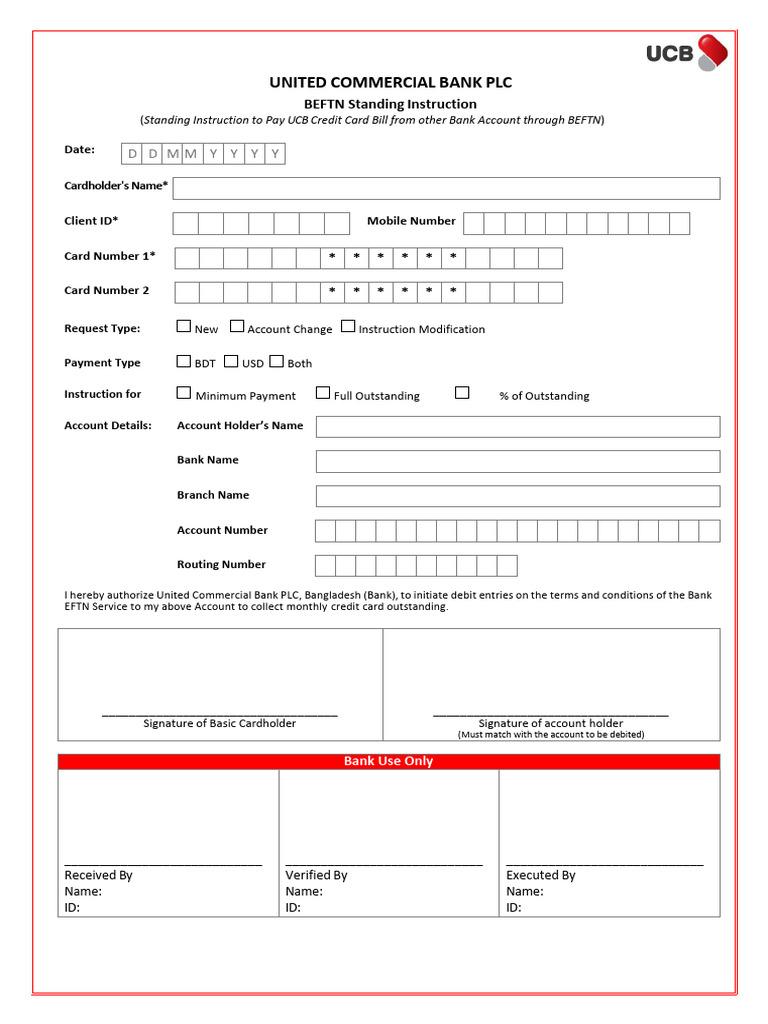 Credit Card Beftn Request Form | PDF | Banks | Credit Card