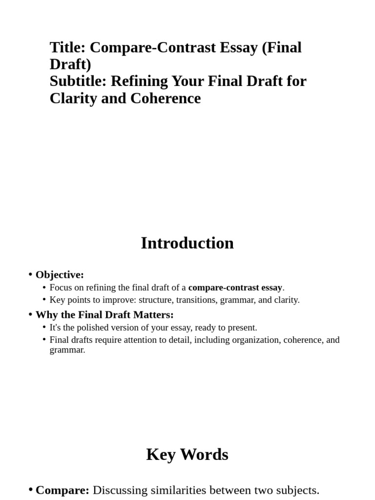 Compare-Contrast Essay (Final Draft) | PDF | Essays | Human Communication