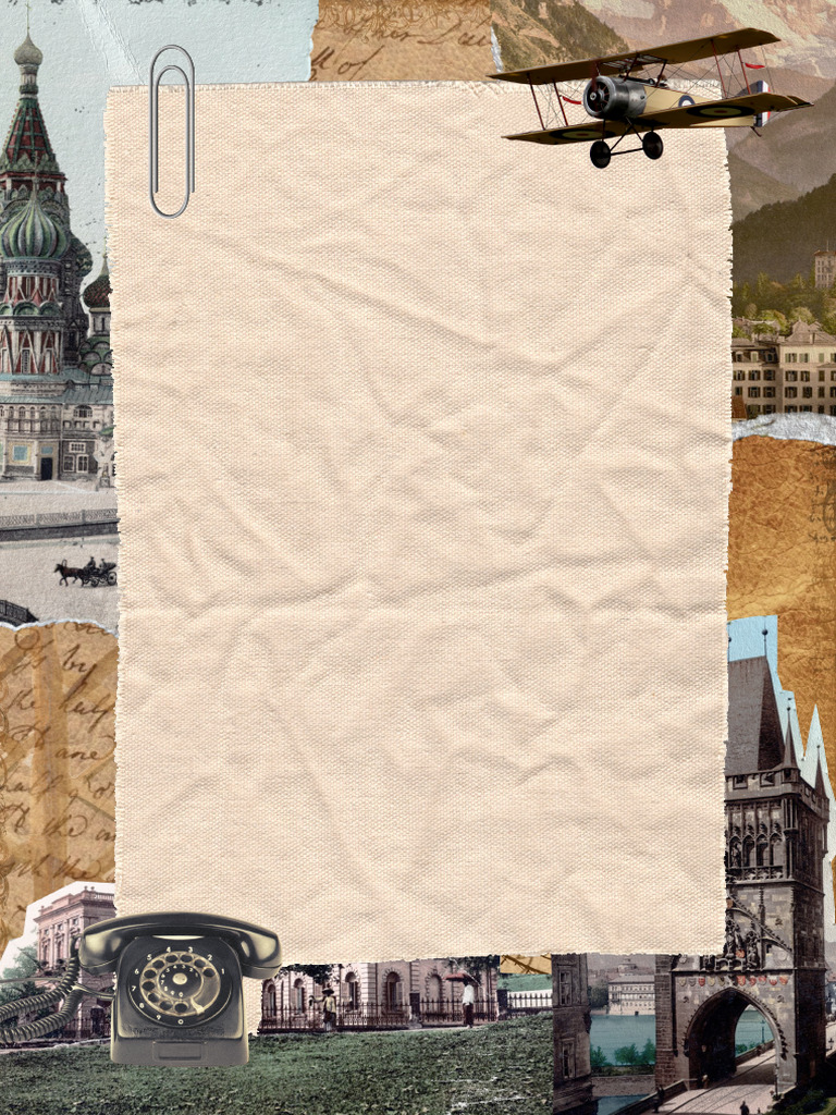 Cream Vintage Travel Page Border | PDF