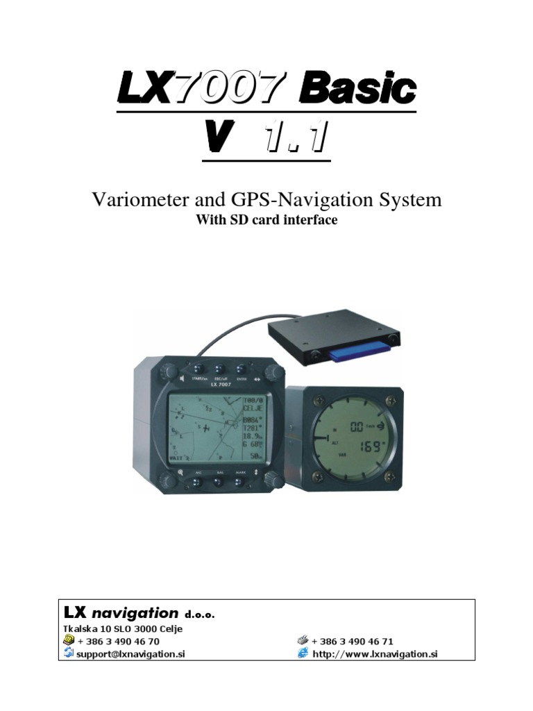 LX7007 Basic V 1.1: Variometer and GPS-Navigation System | PDF ...