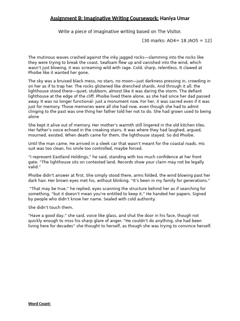 Writing Coursework Template | PDF