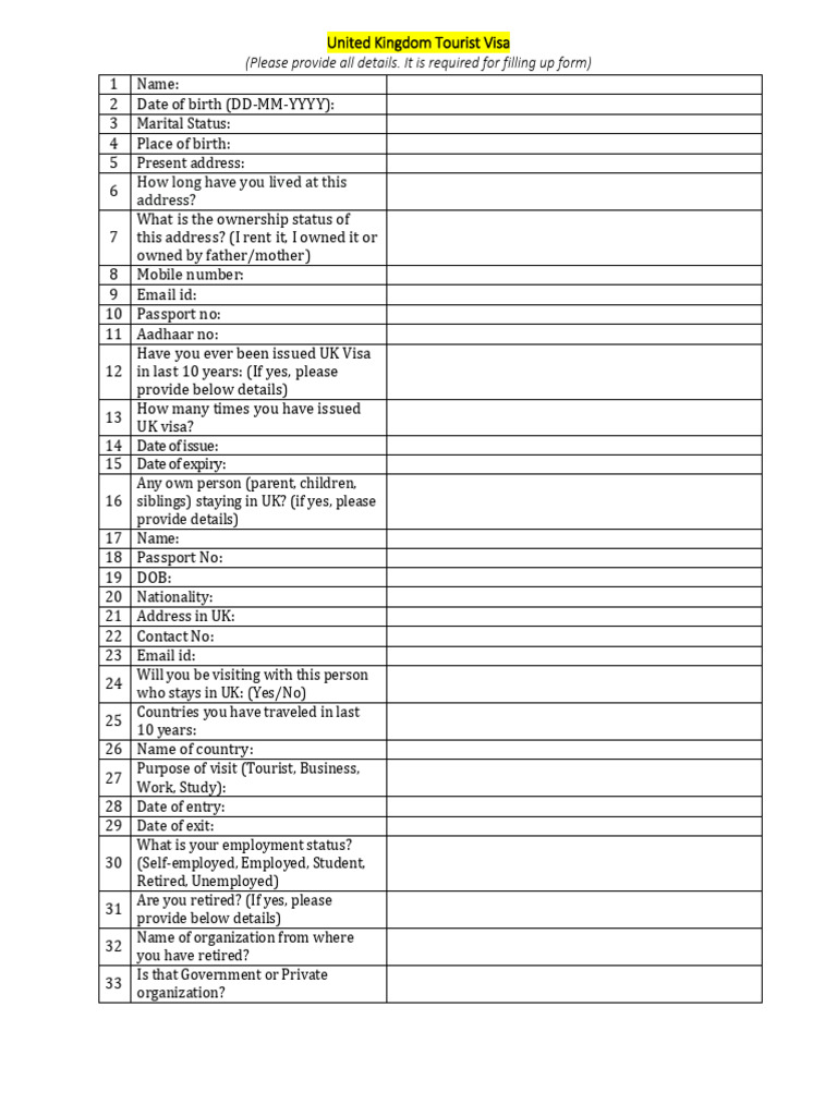 UK Form | PDF | Travel Visa