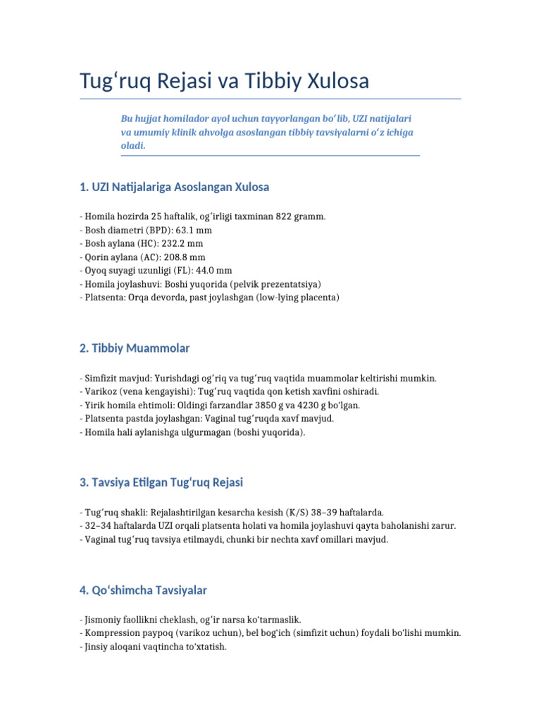 Tugruq Rejasi Va Xulosa | PDF