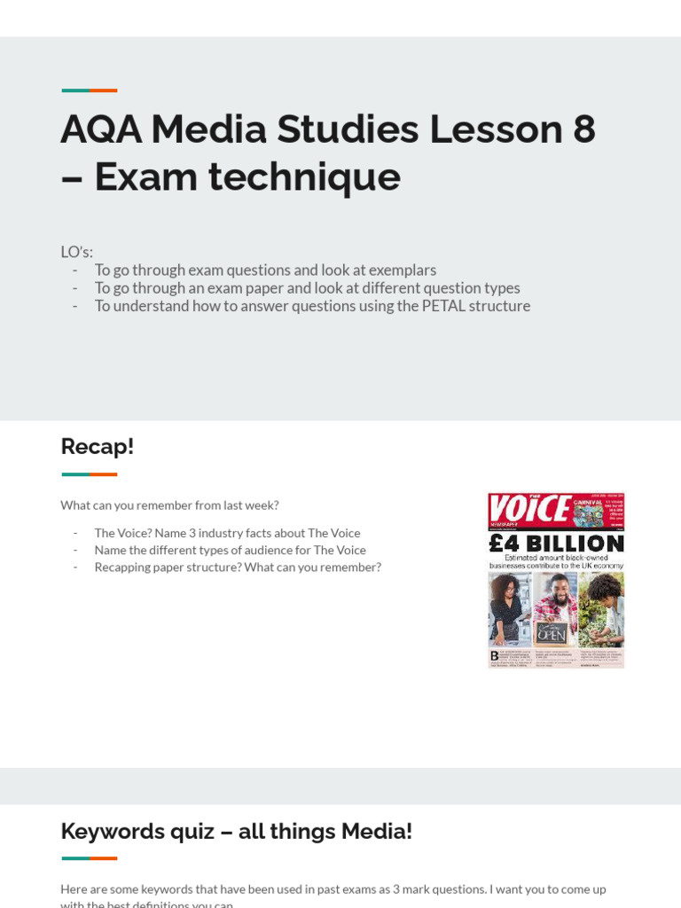 AQA Media Studies Exam Techniques Guide | PDF | Consumerism