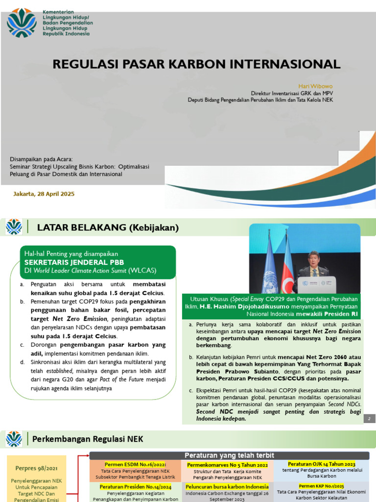 Regulasi Pasar Karbon Internasional KLH 1746137288 | PDF