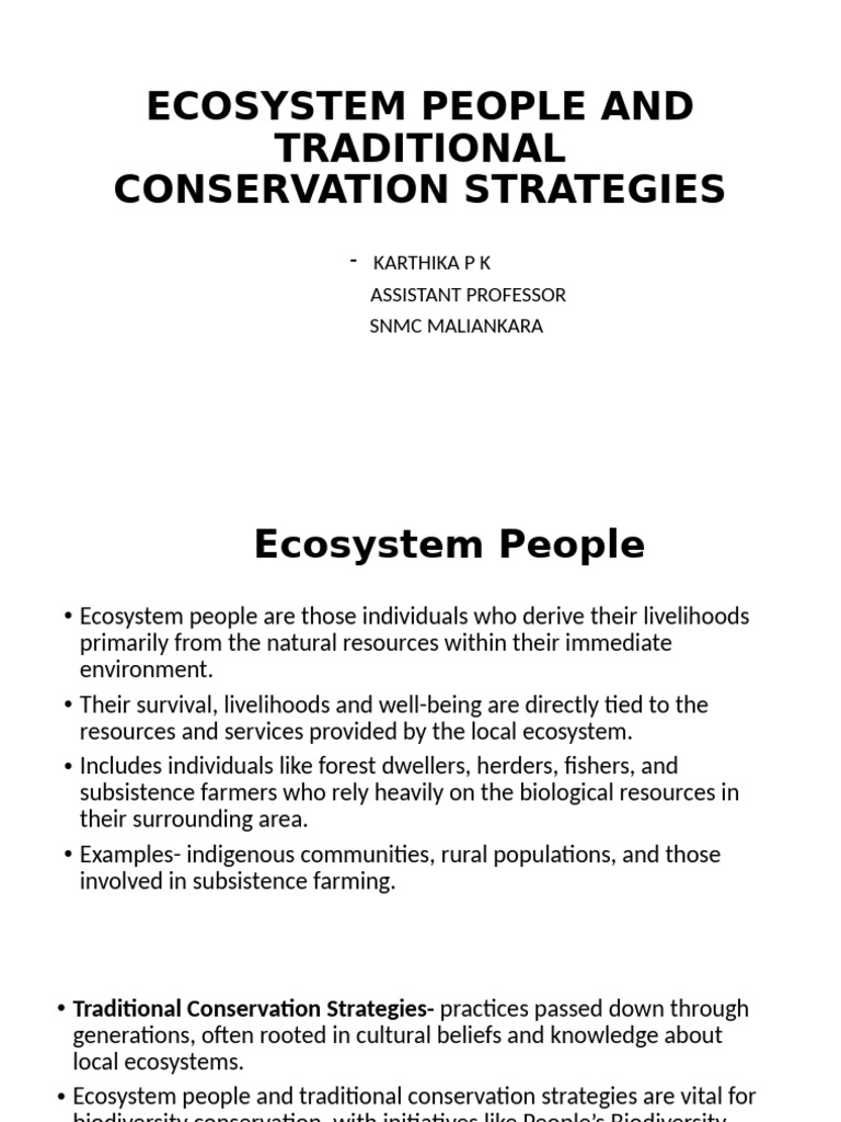 Ecosystem People and Traditional Conservation Strategies | PDF ...