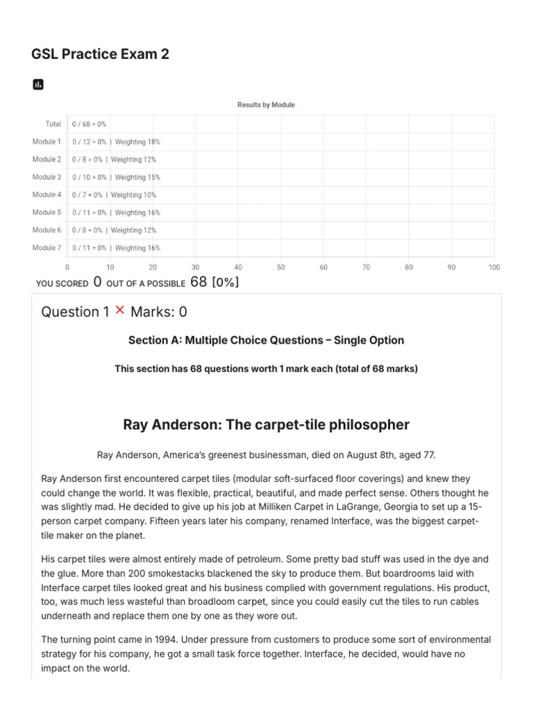GSL Practice Exam 2 - KnowledgEquity | PDF | Pepsi Co | Recycling