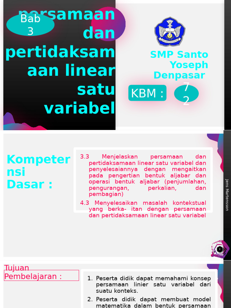 Memahami Konsep Persamaan Linear Satu Variabel | PDF