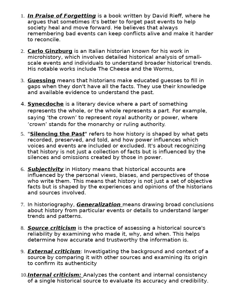 Terms Historian's Craft | PDF | Primary Sources | Artifact (Archaeology)