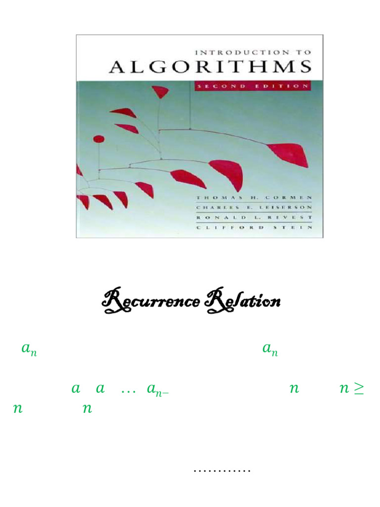 Daa Class 3 Recurrence Class | PDF | Recurrence Relation | Sequence