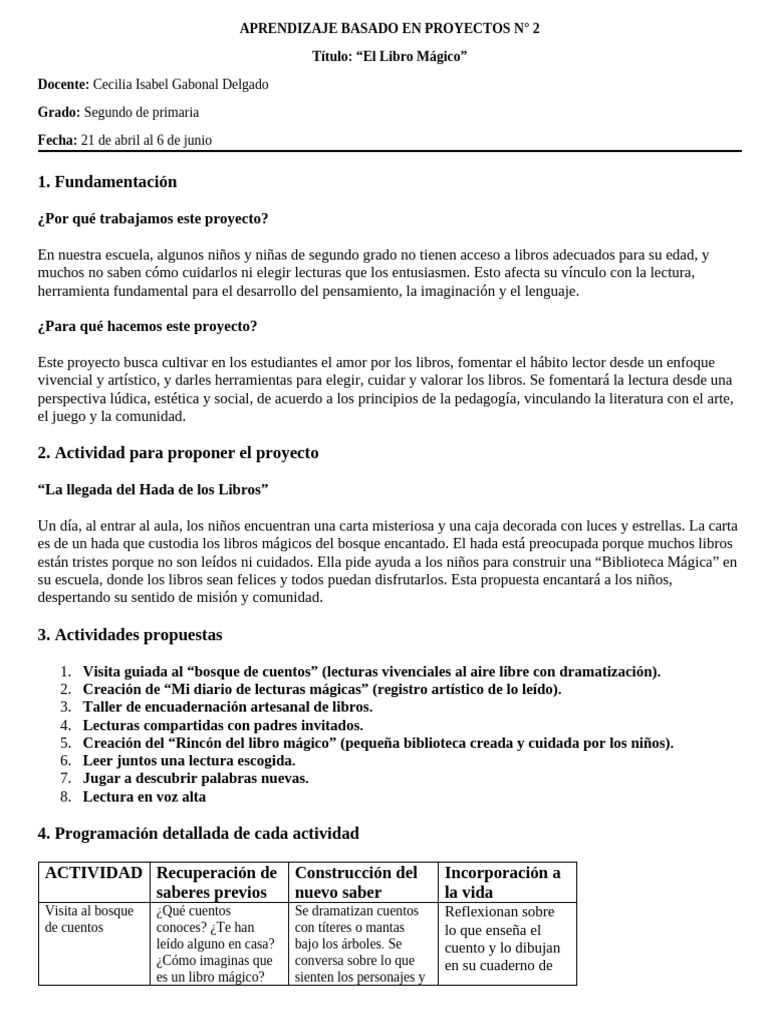 Abp 2 - Segundo Primaria | PDF | Libros | Evaluación