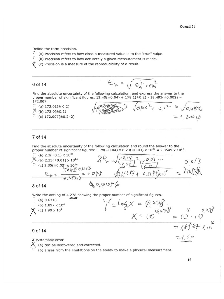 analytical chemistry MCQ part 2 of 10 | PDF | Standard Deviation ...
