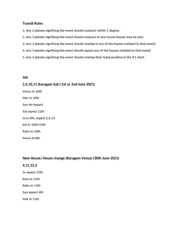 Transit Rules & Future Predictions | PDF