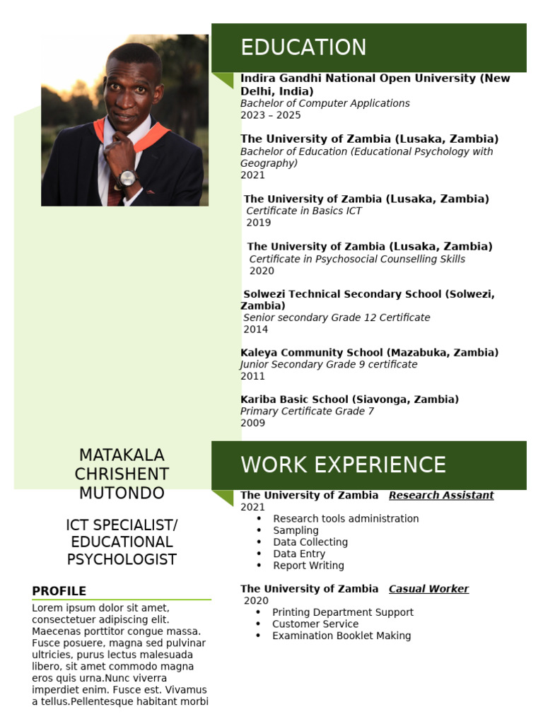 Microsoft CV Resume Template 09 | PDF | Liberal Arts Education | Psychology