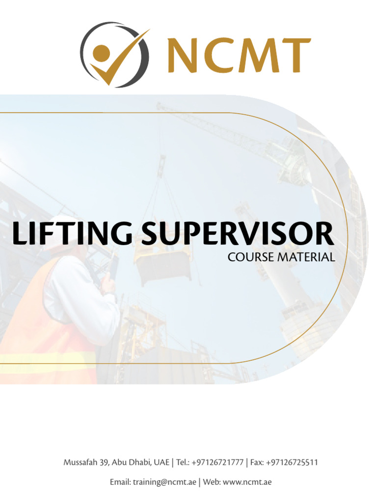 Lifting Supervisor Course Material | PDF | Screw | Rope