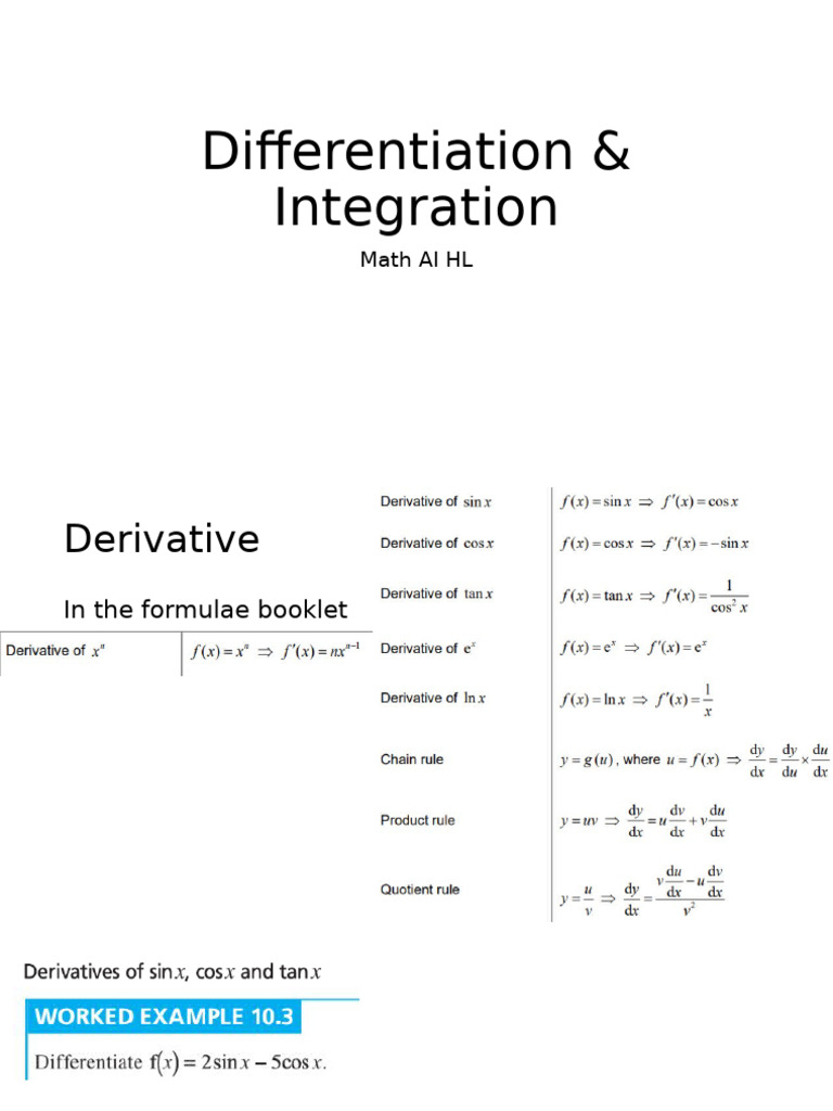 Differentiation Integration Pdf