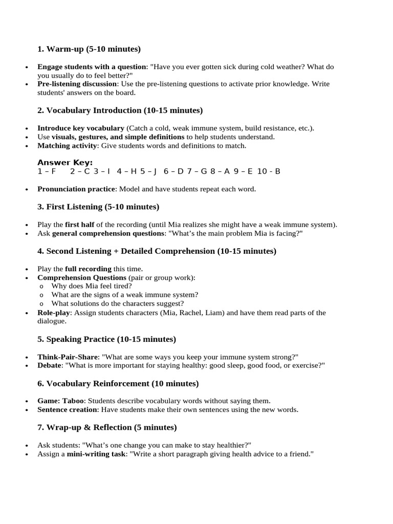 Plan Listening - Sickness | PDF
