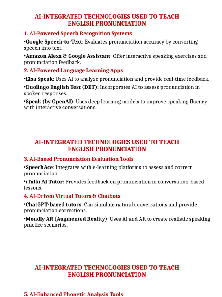 Technology in Teaching English Pronunciation | PDF | Speech Recognition | Artificial Intelligence