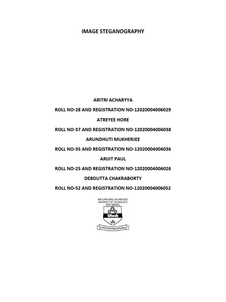Image Steganography Atreyee Hore | PDF | Information Age | Computing