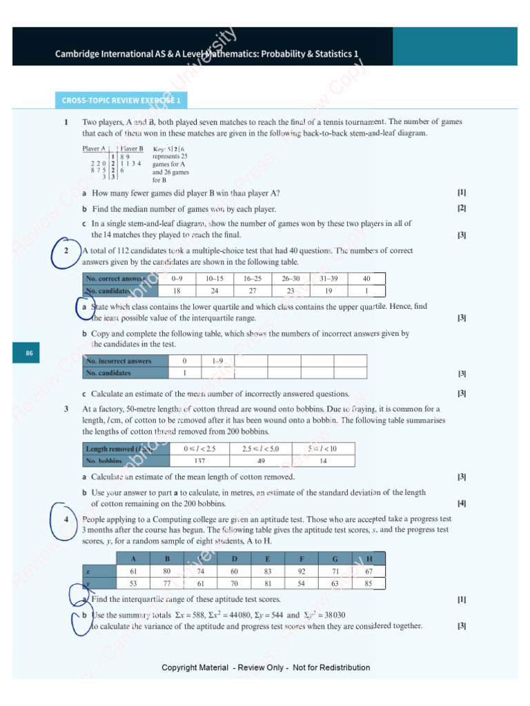 AS Probability Wworksheet | PDF | Quartile | Descriptive Statistics