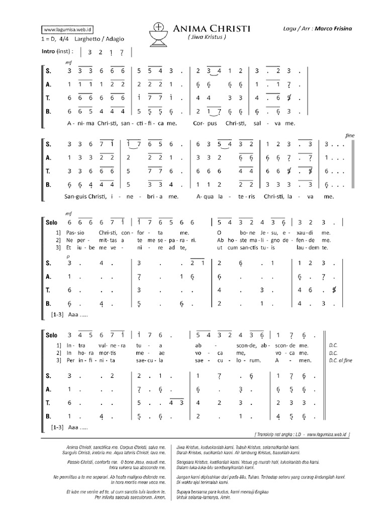 Anima Christi - Marco Frisina | PDF