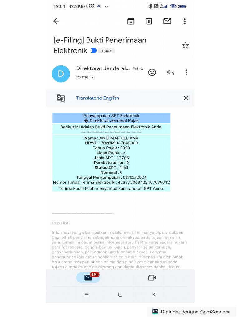 Pelaporan Efin 2023 | PDF