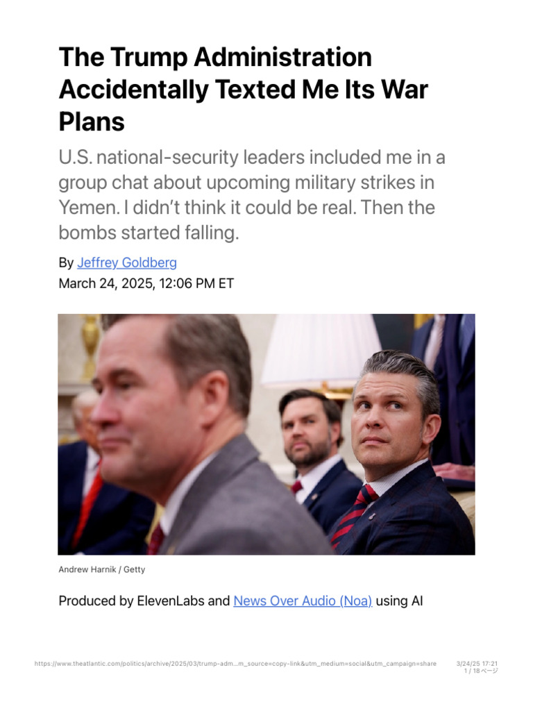 The Trump Administration Accidentally Texted Me Its War Plans - The ...