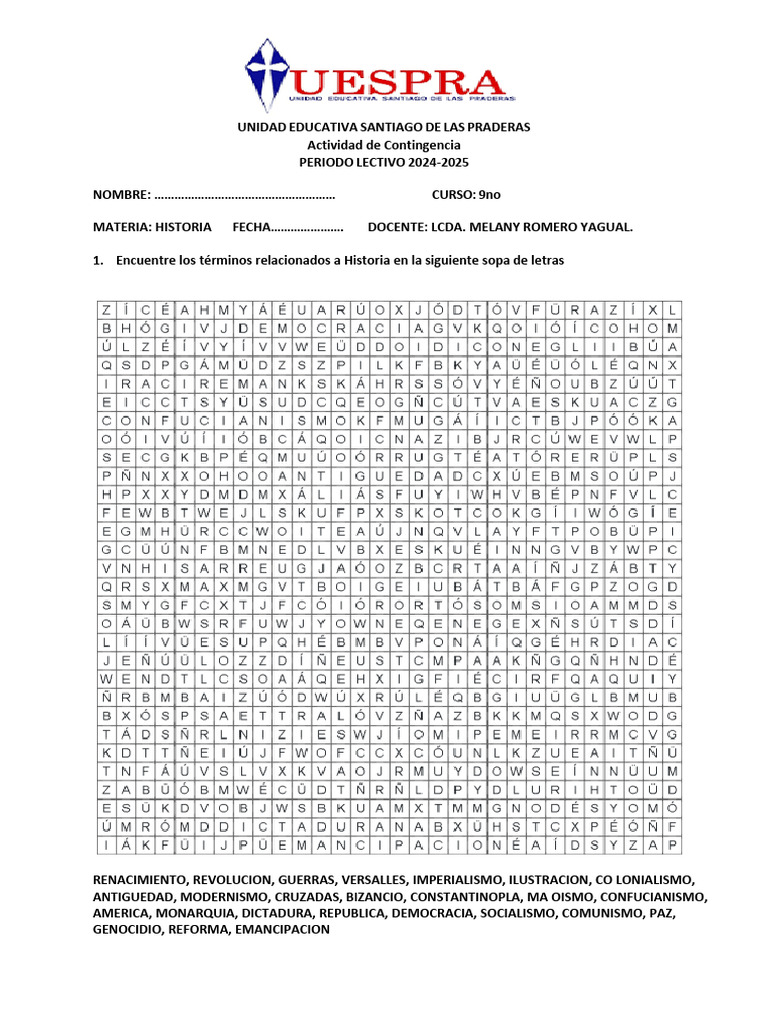 Actividad Contingencia - 9no | PDF