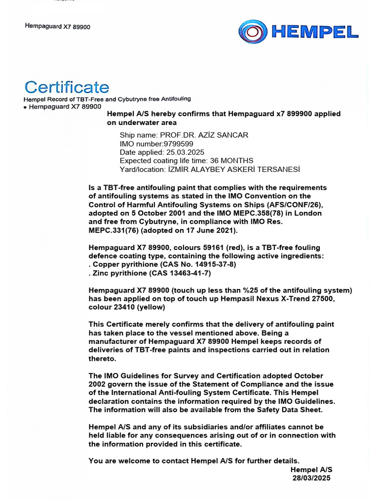 HEMPEL - Hempaguard X7 89900 AZİZ SANCAR | PDF | Materials
