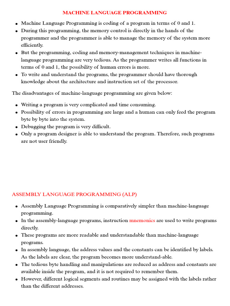ASSEMBLY LANGUAGE PROGRAMMING - Docx - 20231009 - 172605 - 0000 | PDF ...