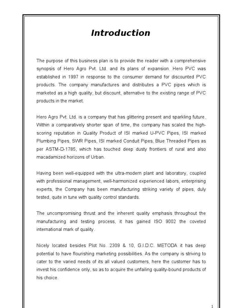 Hero Agro Project Report-Prince Dudhatra | PDF | Polyvinyl Chloride ...