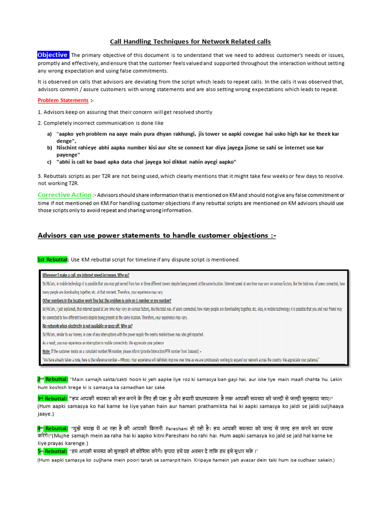 Call Handling Techniques | PDF