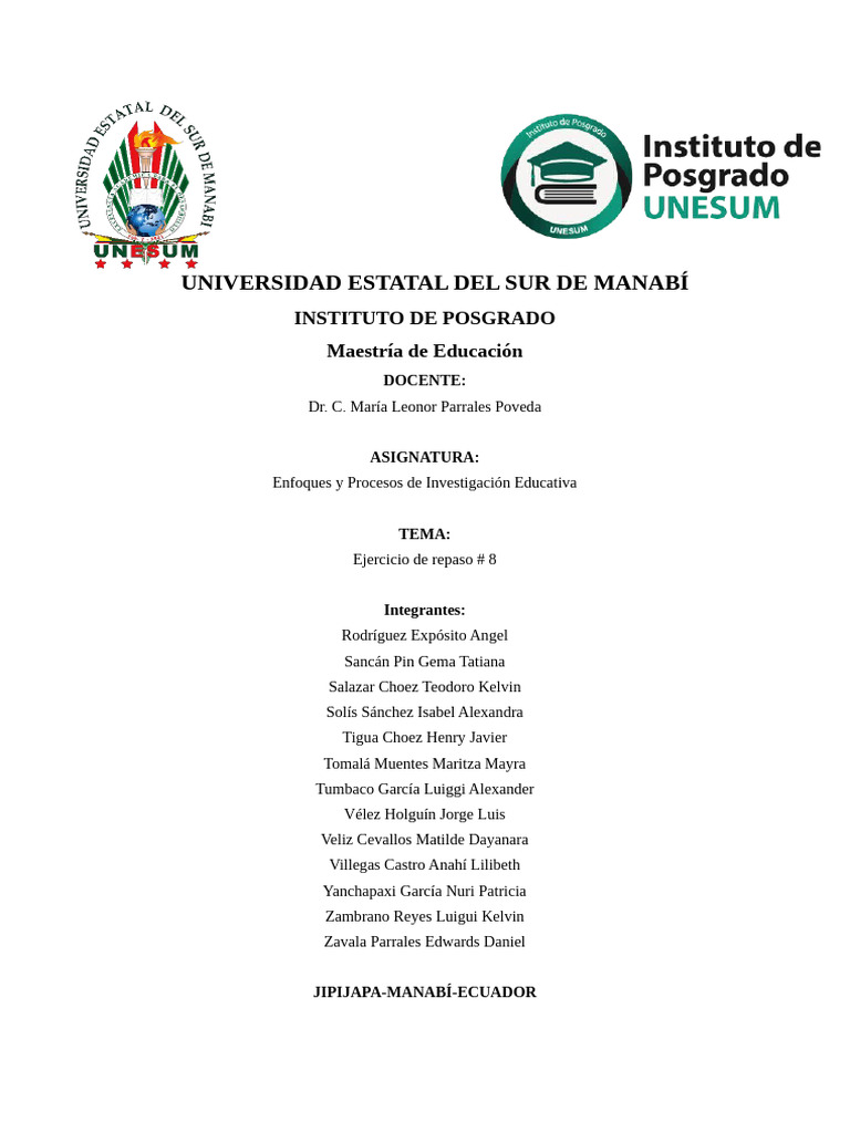 Ejercicio de Repaso #8, Grupo #4 | PDF | Matriz (Matemáticas)